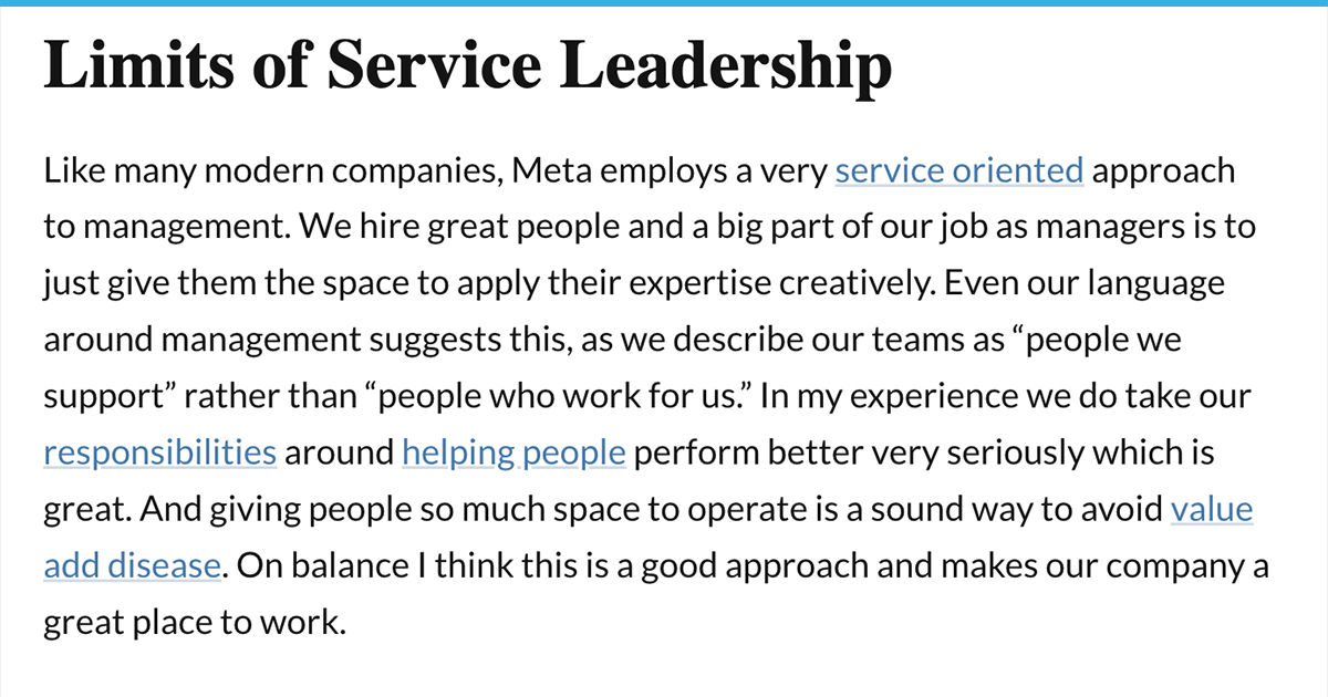 Limits of Service Leadership